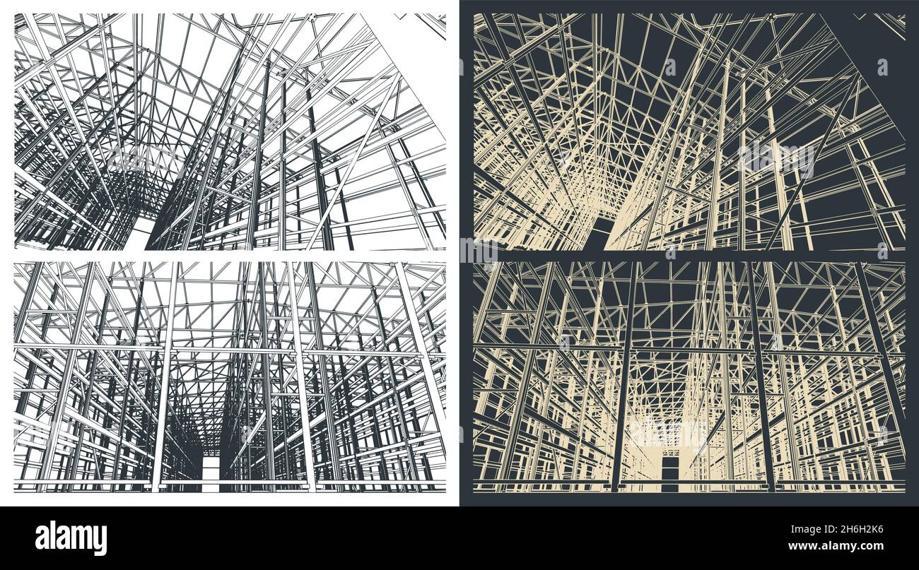 Metal storage structures Stock Vector Images - Alamy