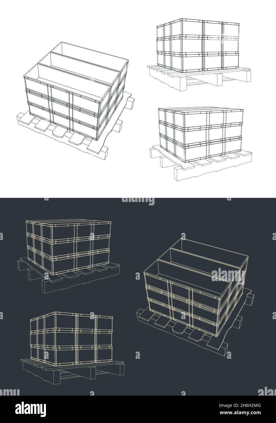 Plastic pallets Stock Vector Images - Alamy
