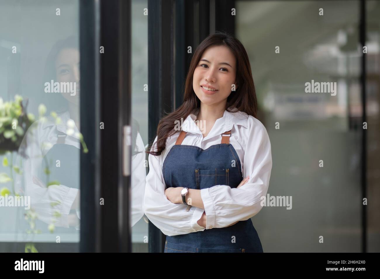 Portrait of Startup successful small business owner in coffee shop ...