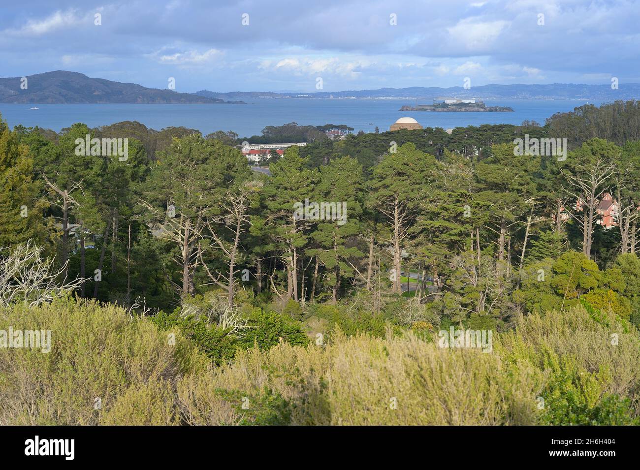 Inspiration Point overlook at The Presidio, San Francisco CA Stock ...