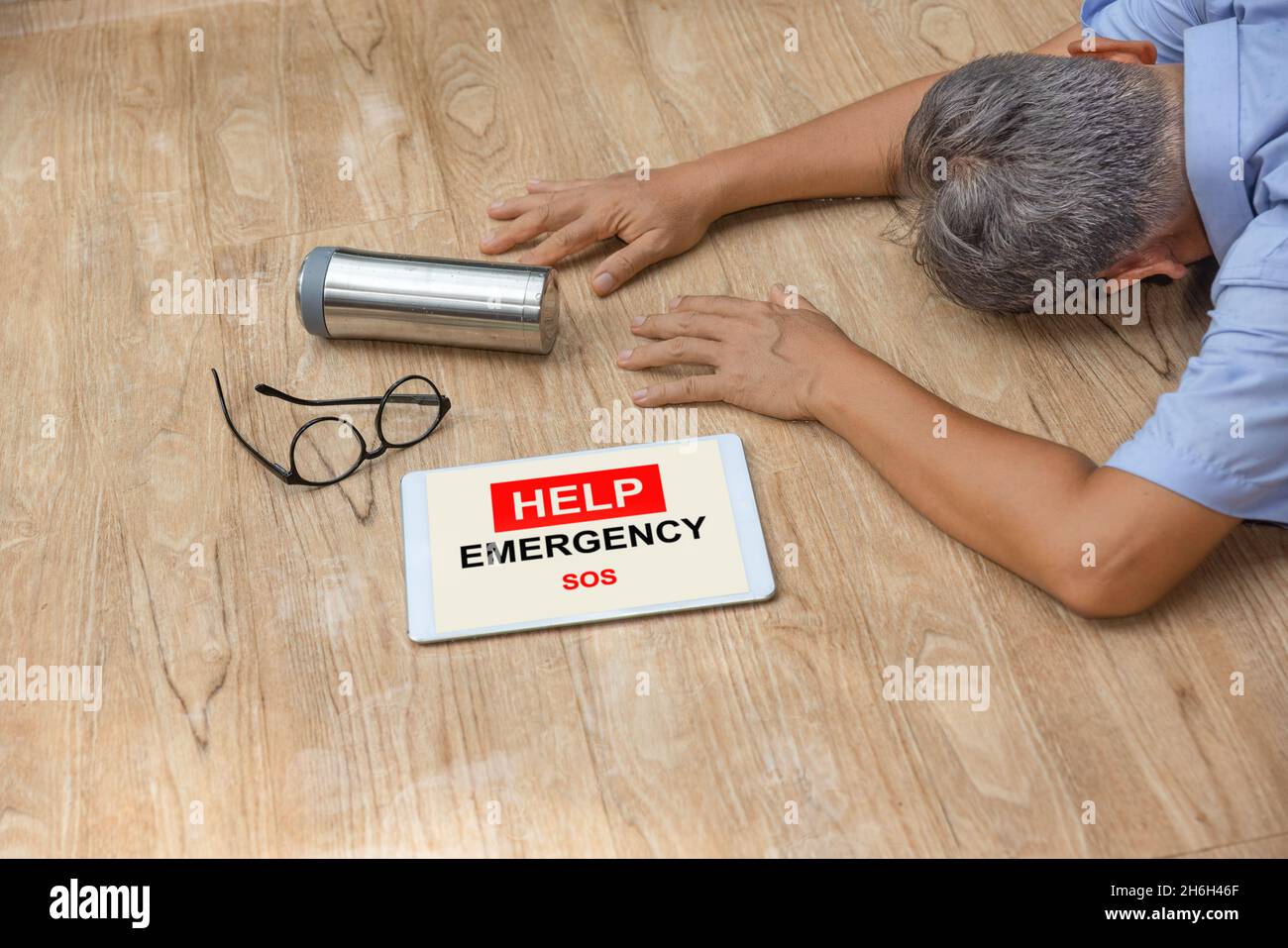 Medical fall accident detection is alert that senior man falling ...