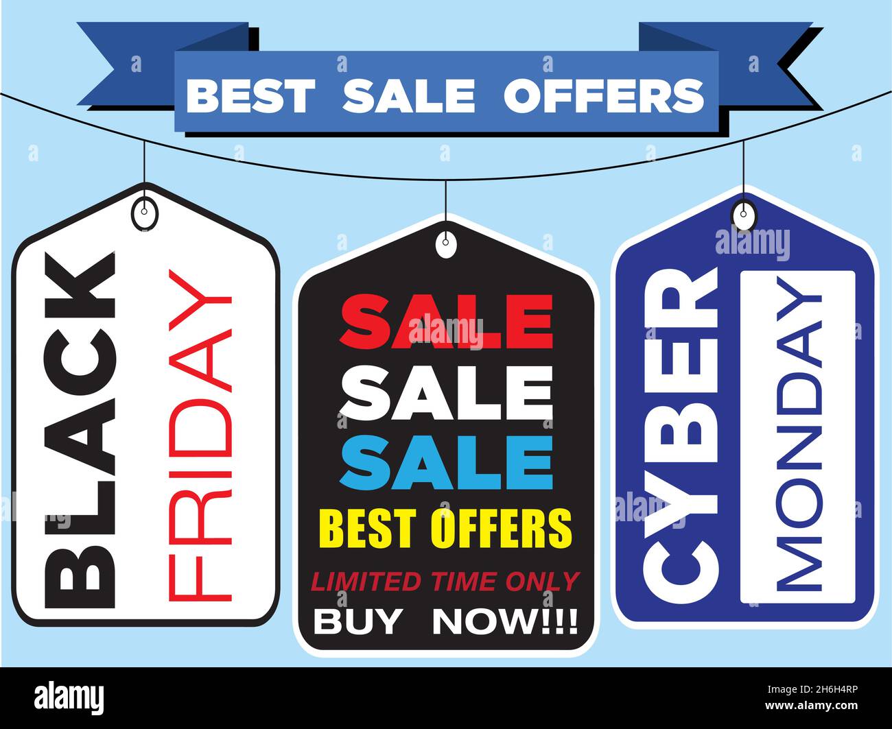 Web banners vector illustrations showing different sales offers Stock ...