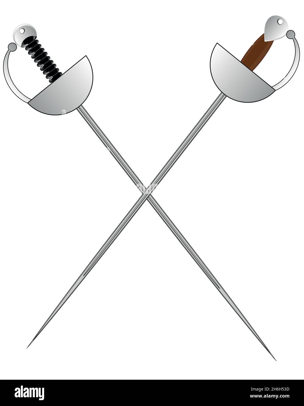 Vector illustration of the ancient plain weapon for fencing rapier ...