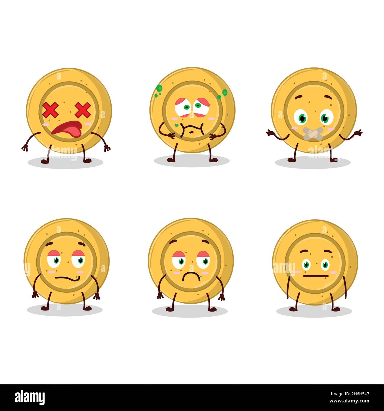 Dalgona candy circle cartoon character with nope expression. Vector ...