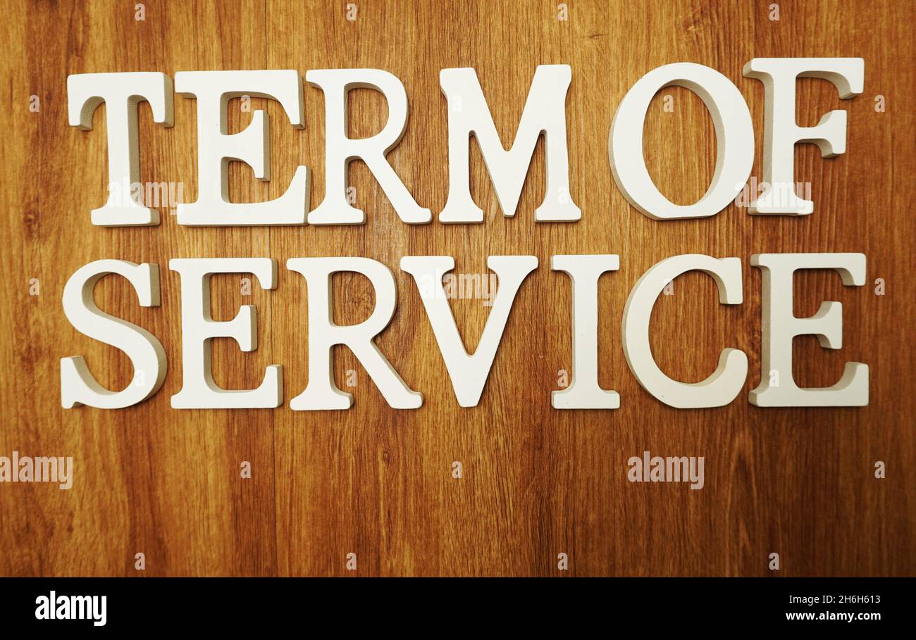 Term Of Service word alphabet letters on wooden background Stock Photo ...