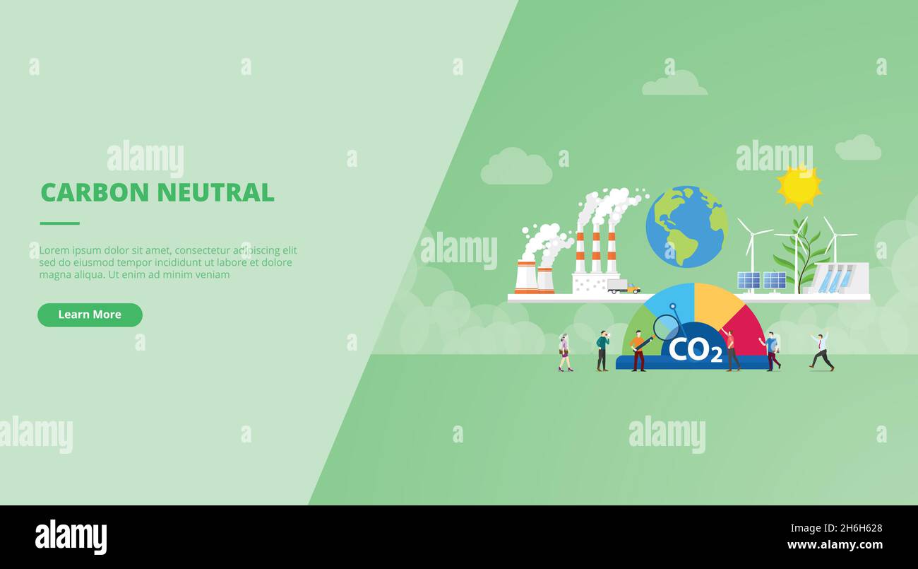 carbon neutral concept for website landing homepage template banner or ...