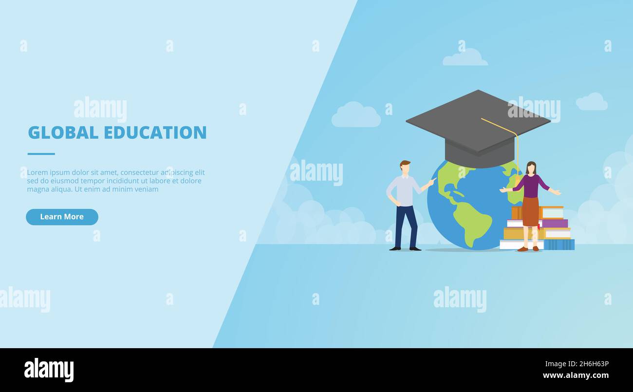 global education technology concept for website landing homepage ...