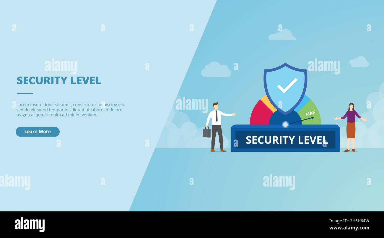 security level concept for website landing homepage template banner or ...