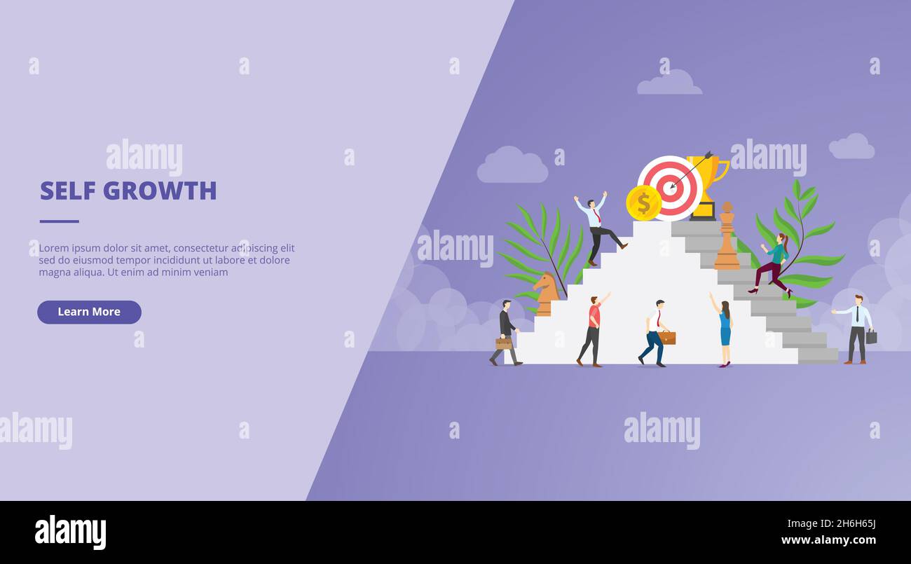self growth for website landing homepage template banner or slide ...