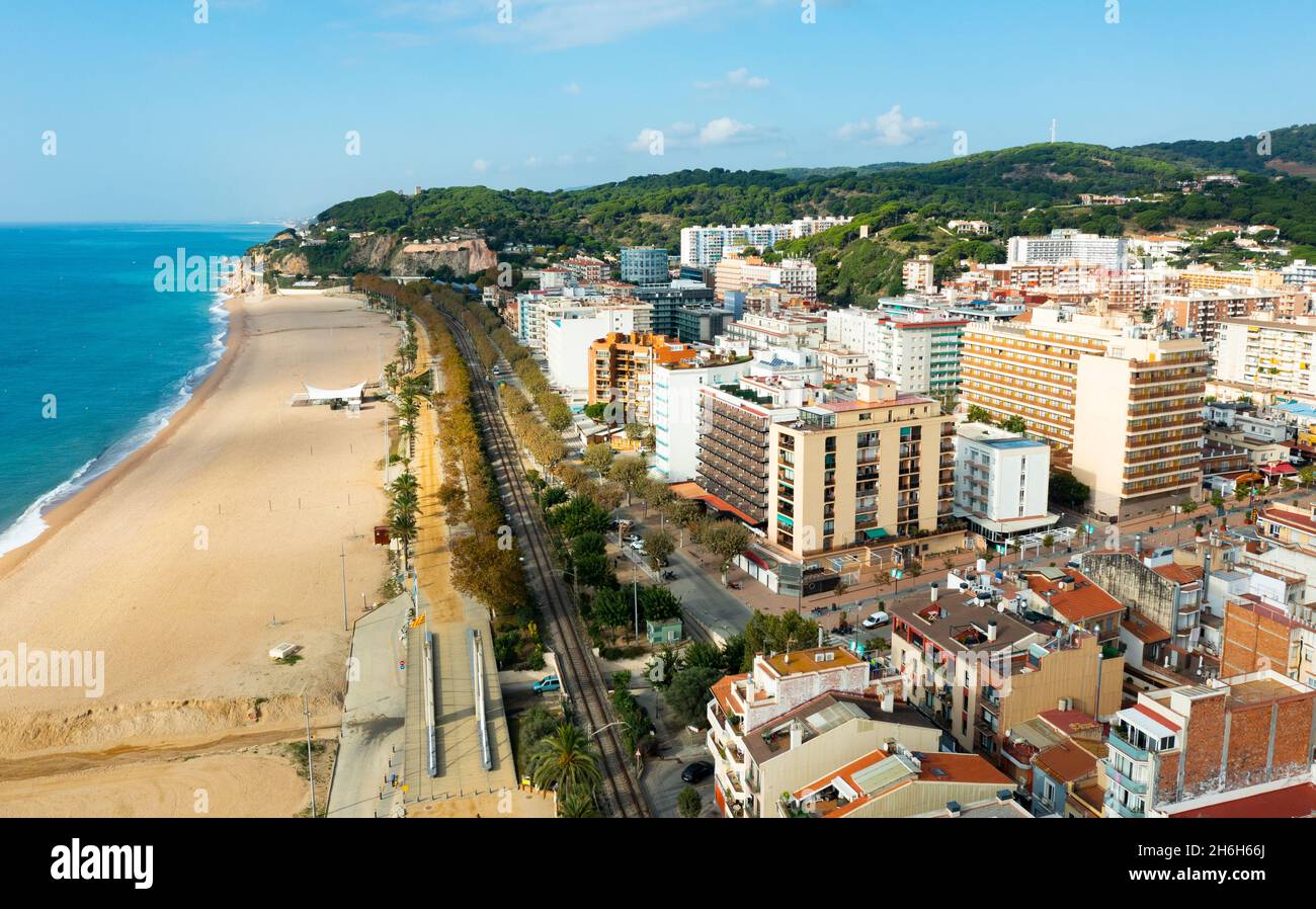 Birds eye view of Calella, Spain Stock Photo - Alamy