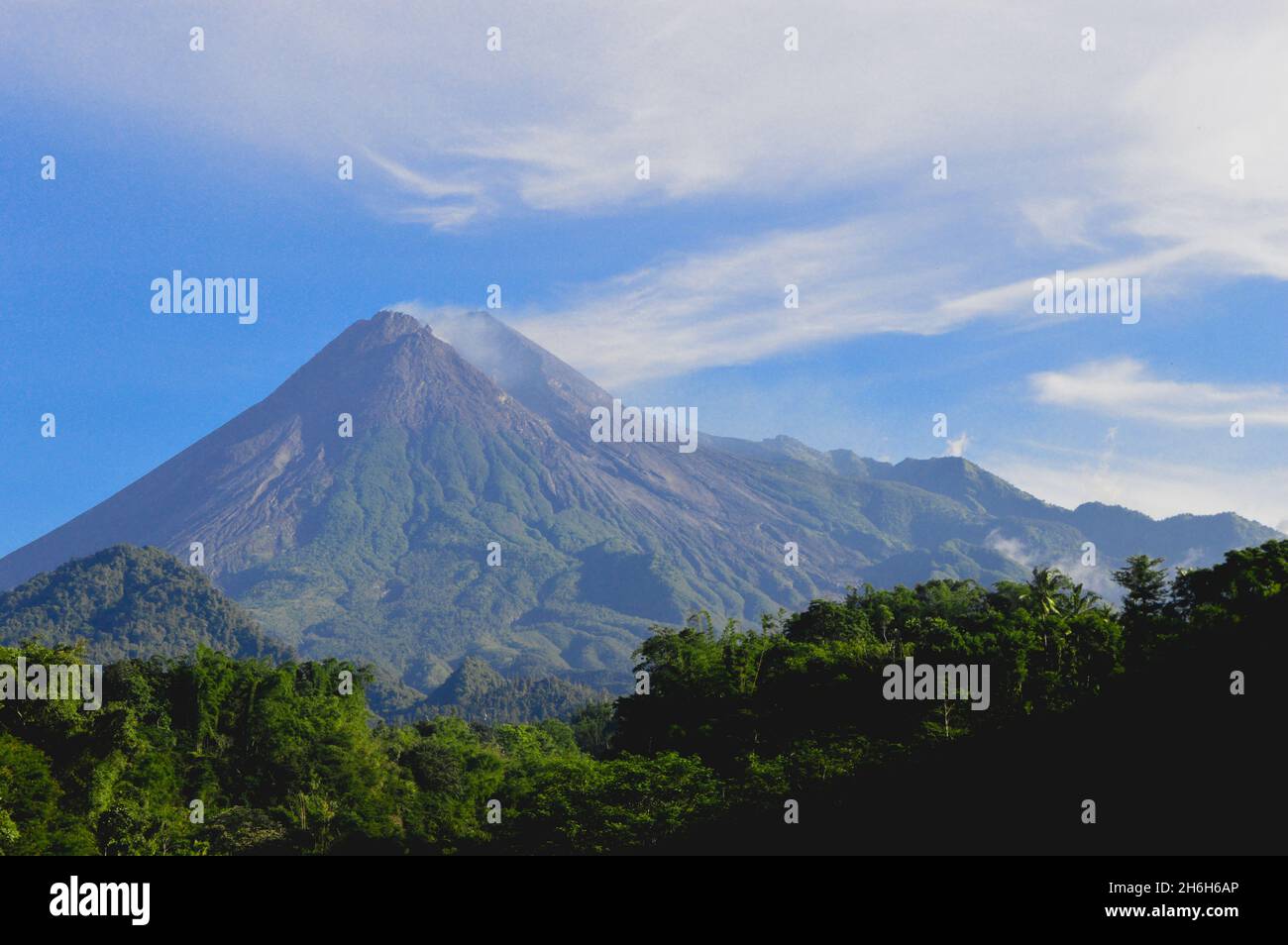 Merapi volcano from a far Stock Photo - Alamy