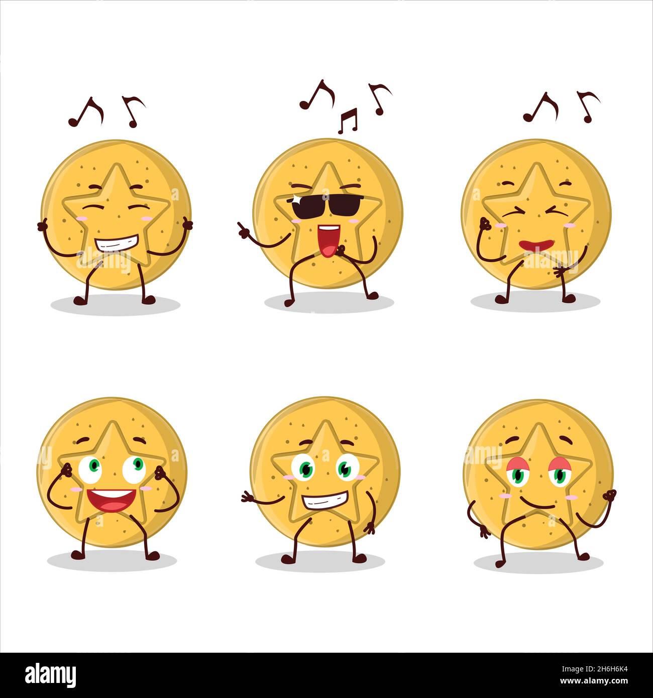 An Image Of Dalgona Candy Star Dancer Cartoon Character Enjoying The