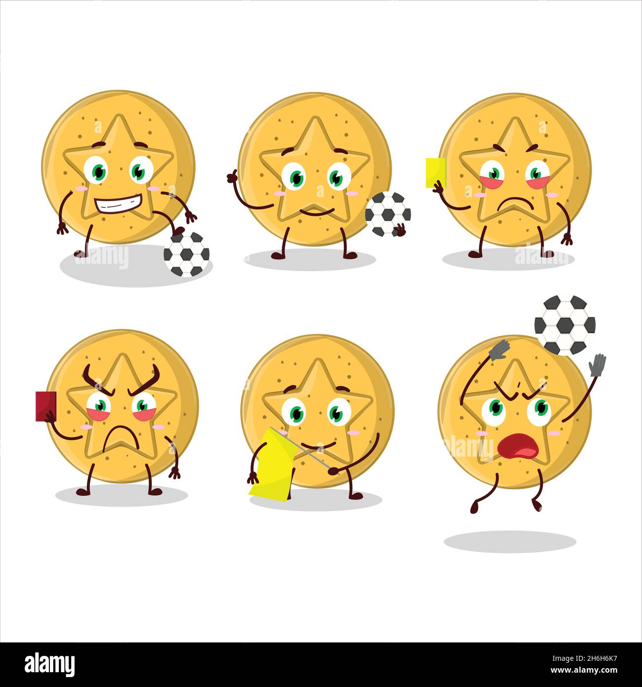 Dalgona candy star cartoon character working as a Football referee ...