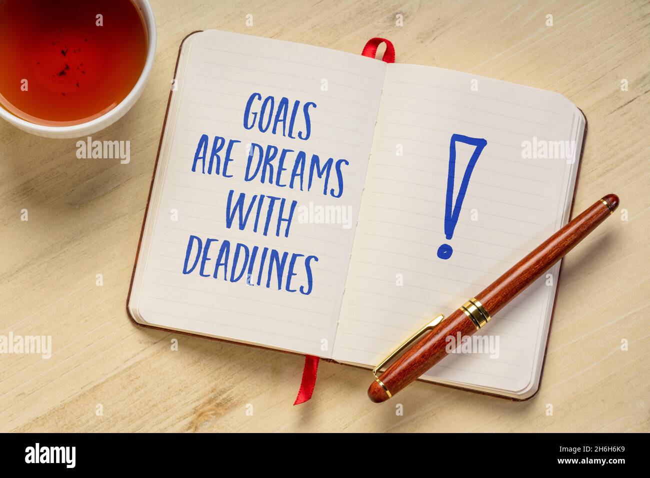 goals are dreams with deadlines - inspirational handwriting in a ...
