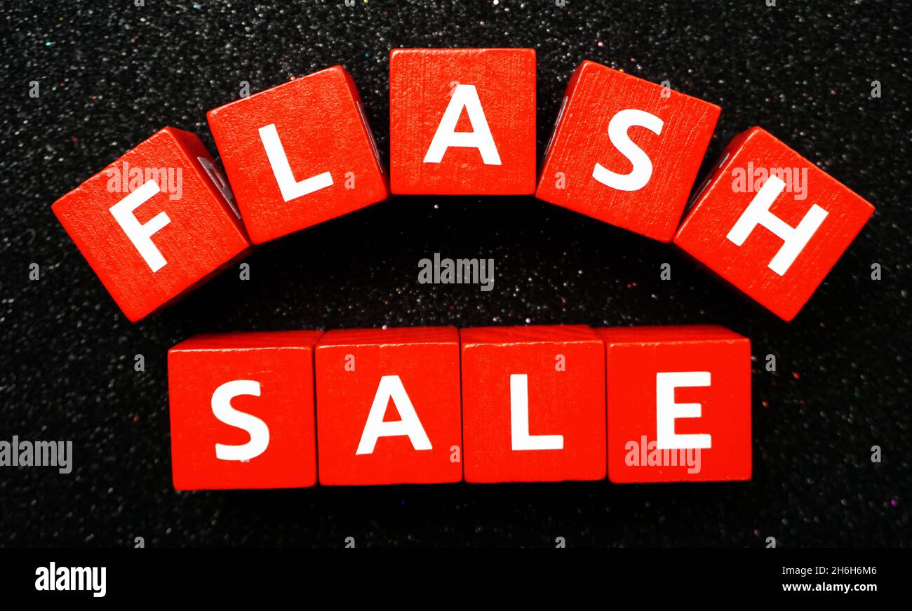 Flash Sale alphabet letter on black glitter background Stock Photo - Alamy