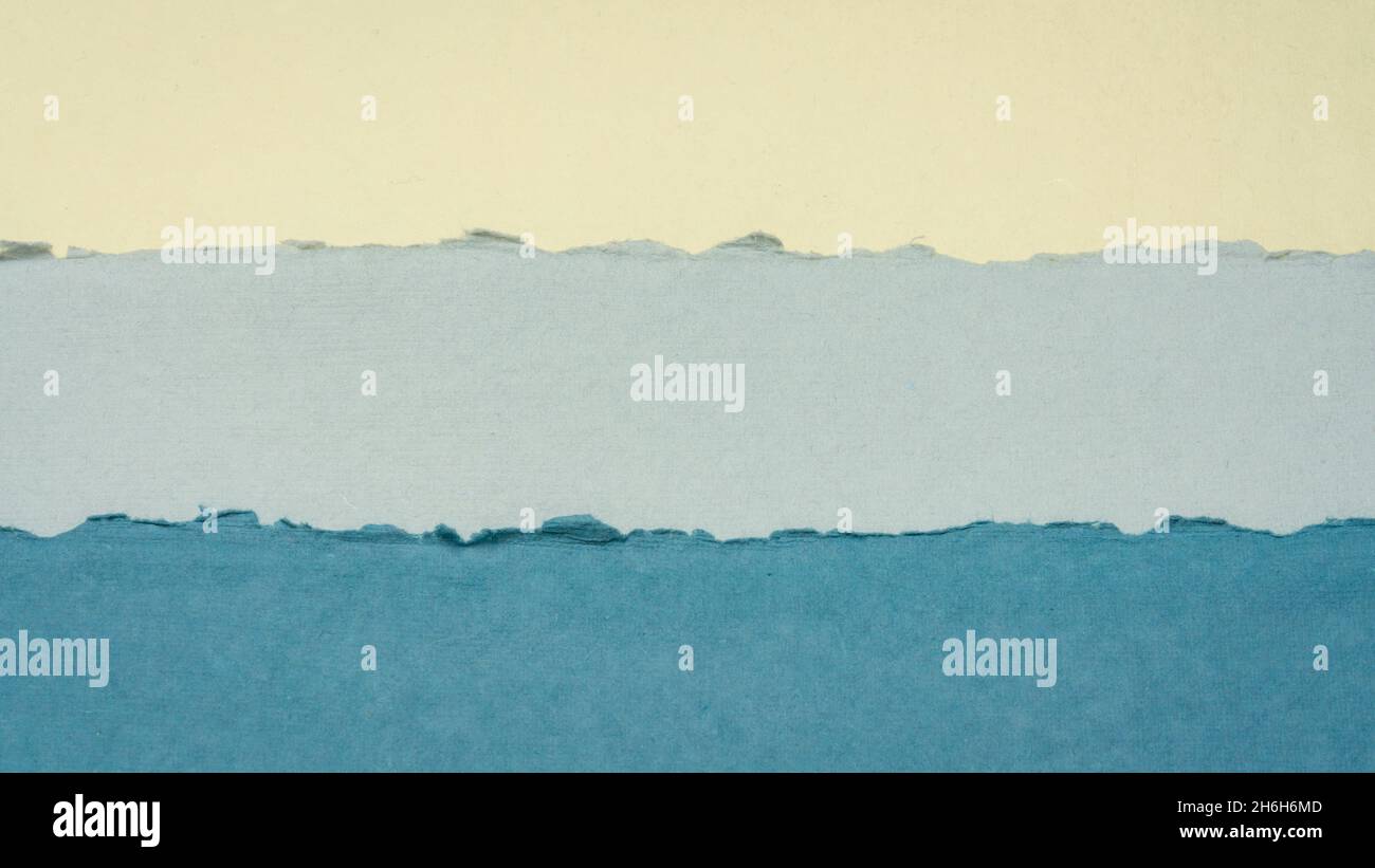 abstract landscape in blue pastel tones - a collection of handmade rag ...