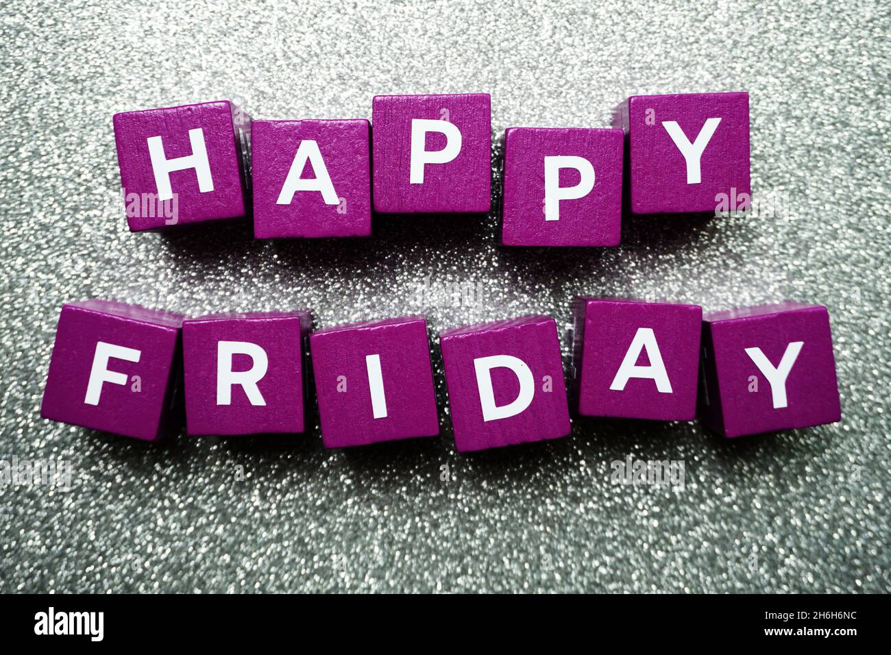 Happy Friday alphabet letter on glitter background Stock Photo - Alamy