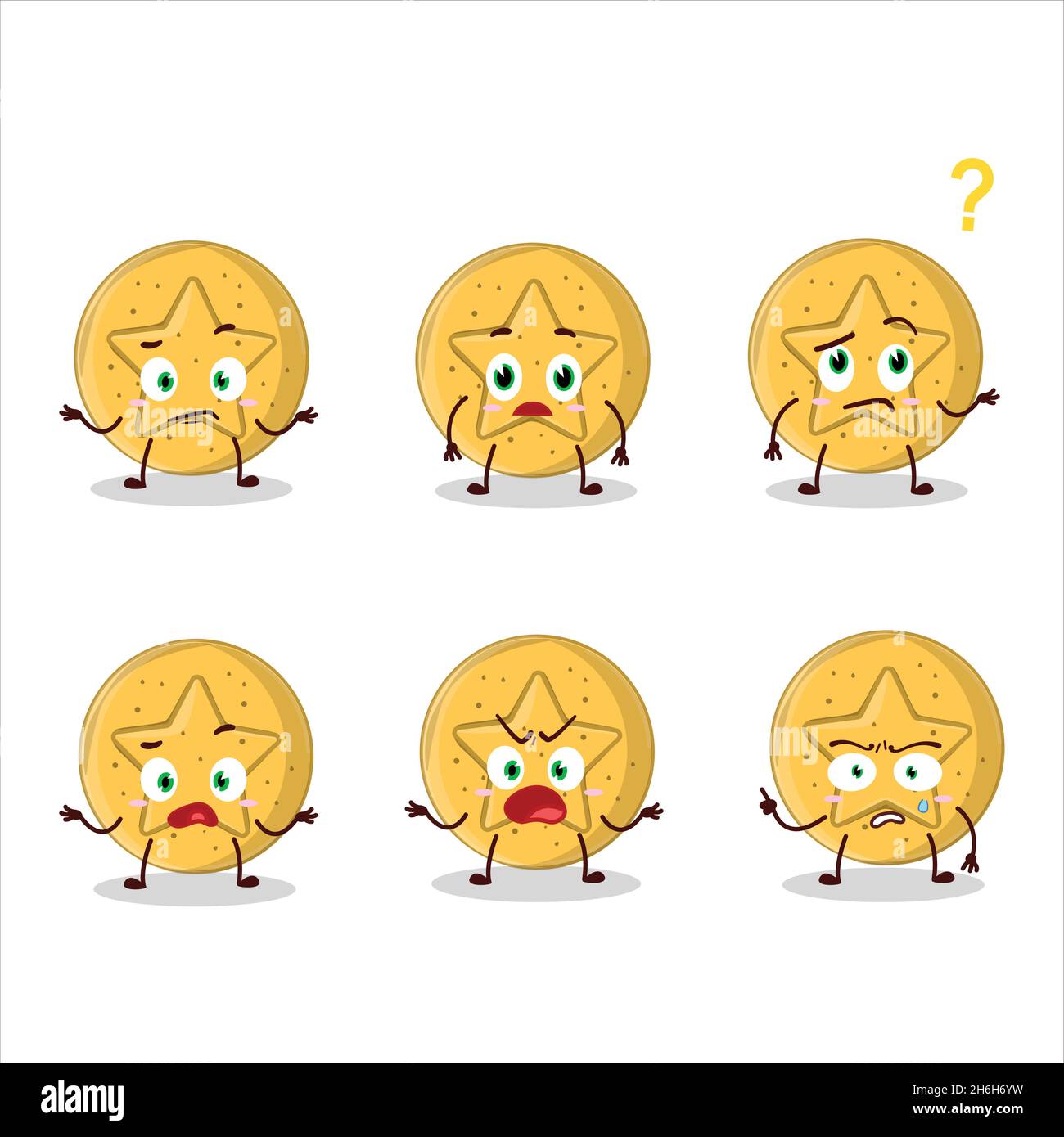 Cartoon Character Of Dalgona Candy Star With What Expression Vector
