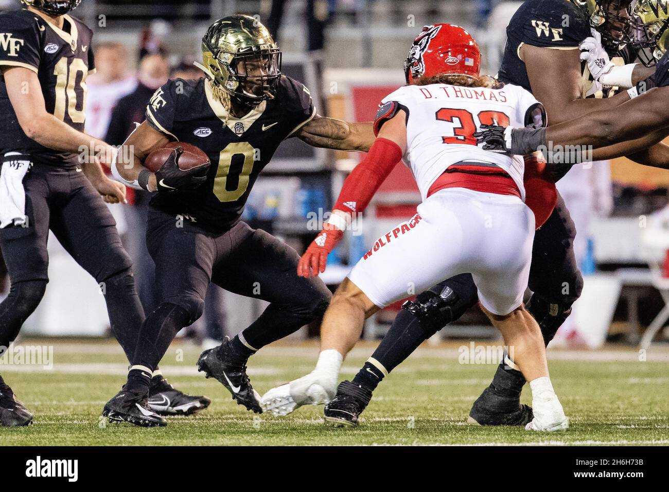 November 13, 2021: Wake Forest Demon Deacons running back Christian ...