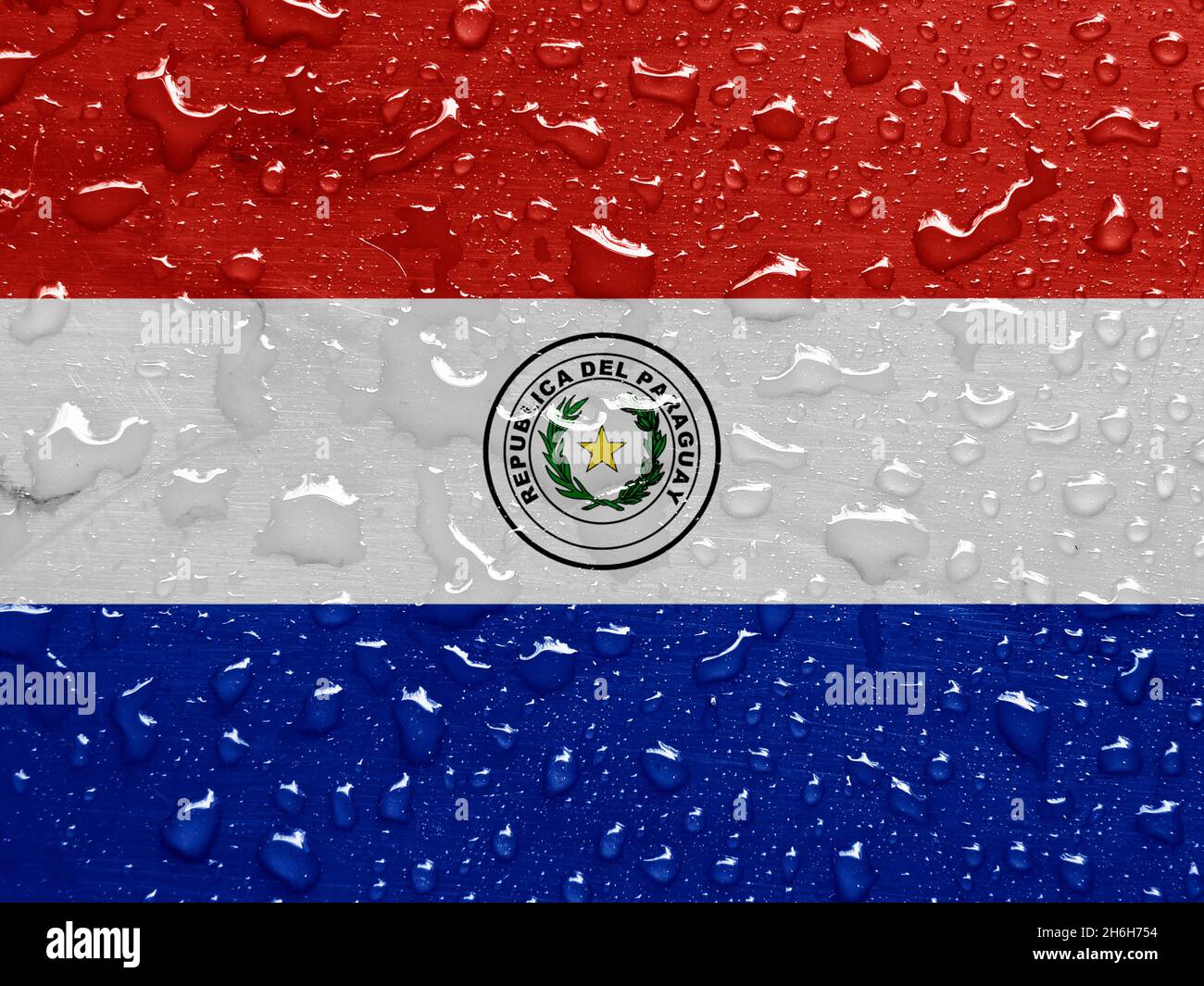 flag of Paraguay with rain drops Stock Photo - Alamy