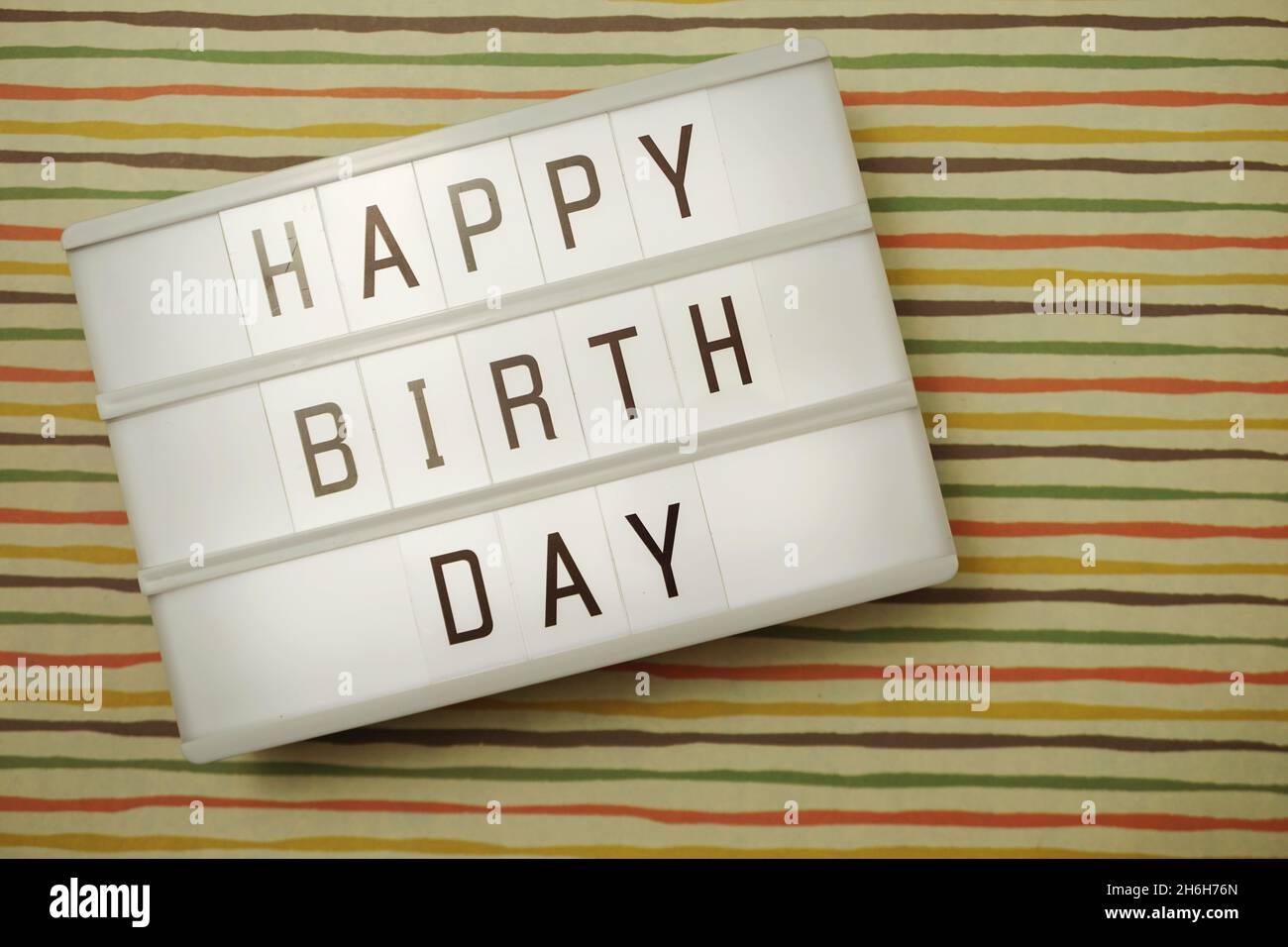 Happy Birthday light box Top view flat lay Stock Photo - Alamy