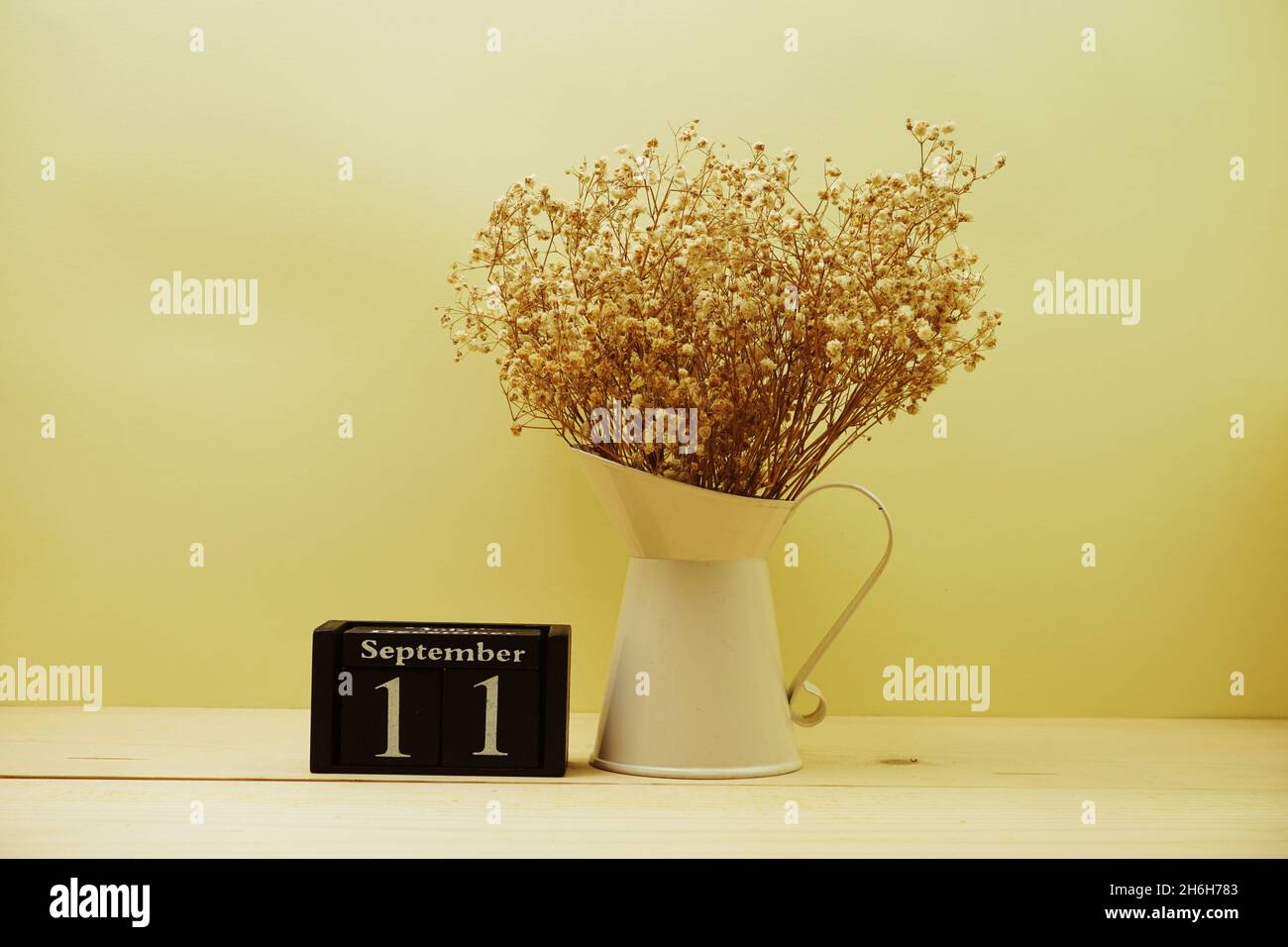 September 11th calendar wooden cube Stock Photo - Alamy
