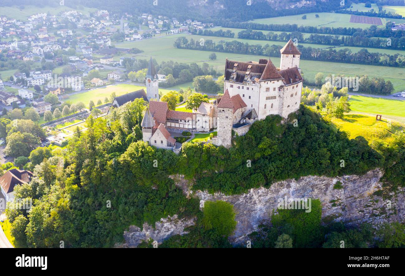 Aerial view of Gutenberg Castle in Balzers, Liechtenstein Stock Photo ...