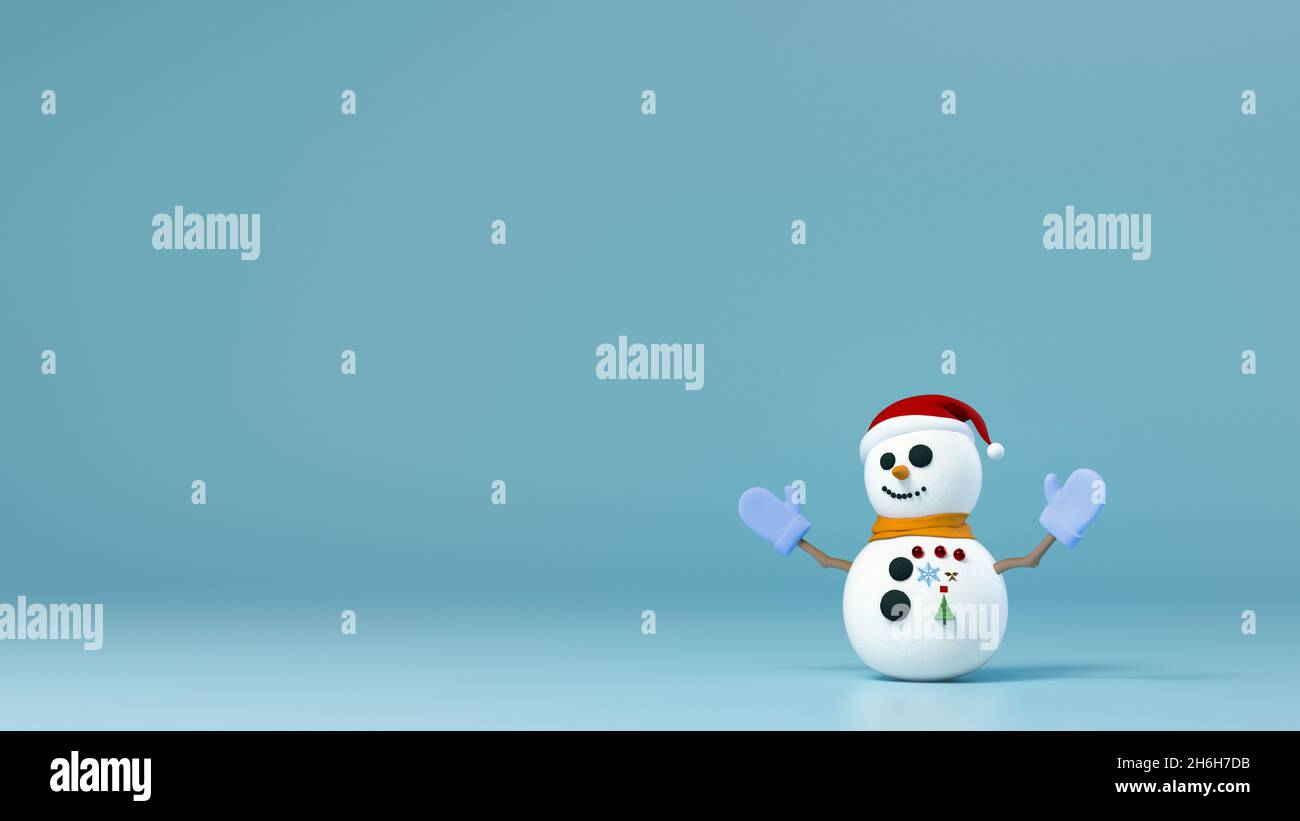 Snowman with orders and medals on blue background Stock Photo - Alamy