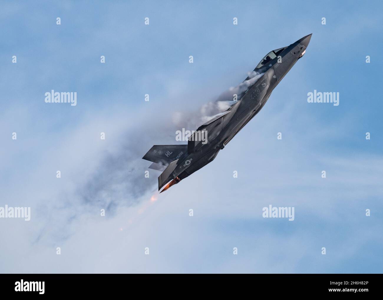 Maj. Kristin Wolfe, F-35A Lightning II Demonstration Team pilot and commander, flies at the ...