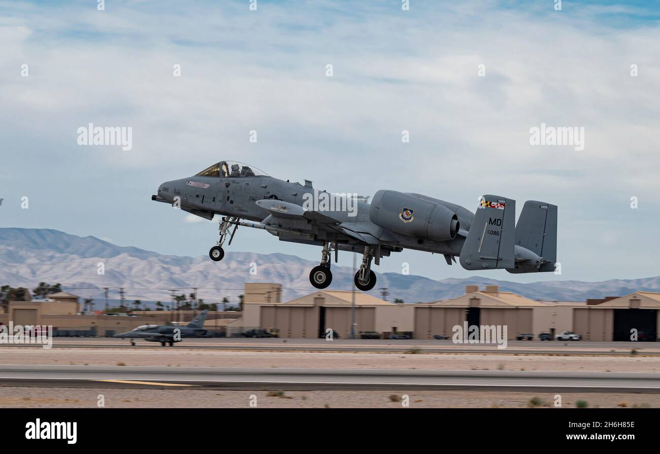 An A-10 Thunderbolt II, assigned to the 175th Wing, Warfield Air ...
