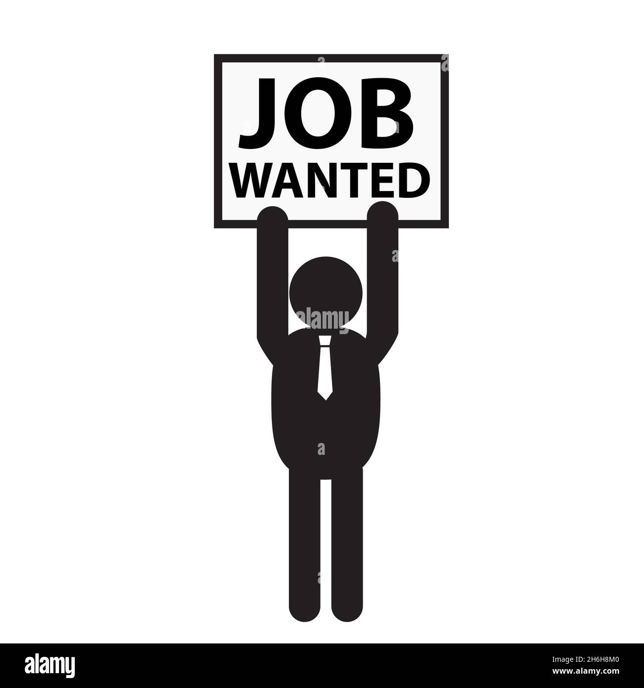 job wanted icon on white background. human require work by holding a ...