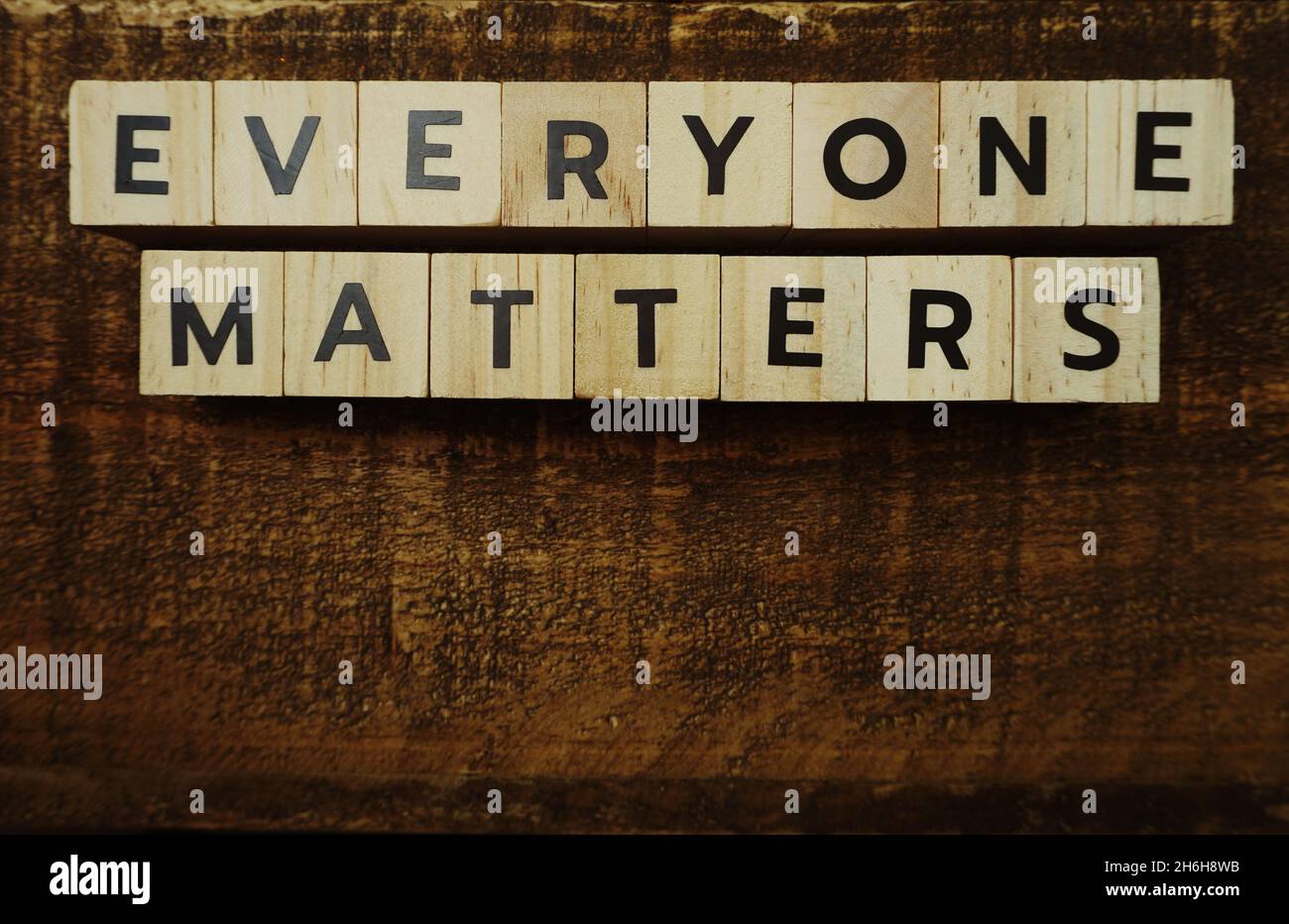 Everyone Matters alphabet letters Stock Photo - Alamy