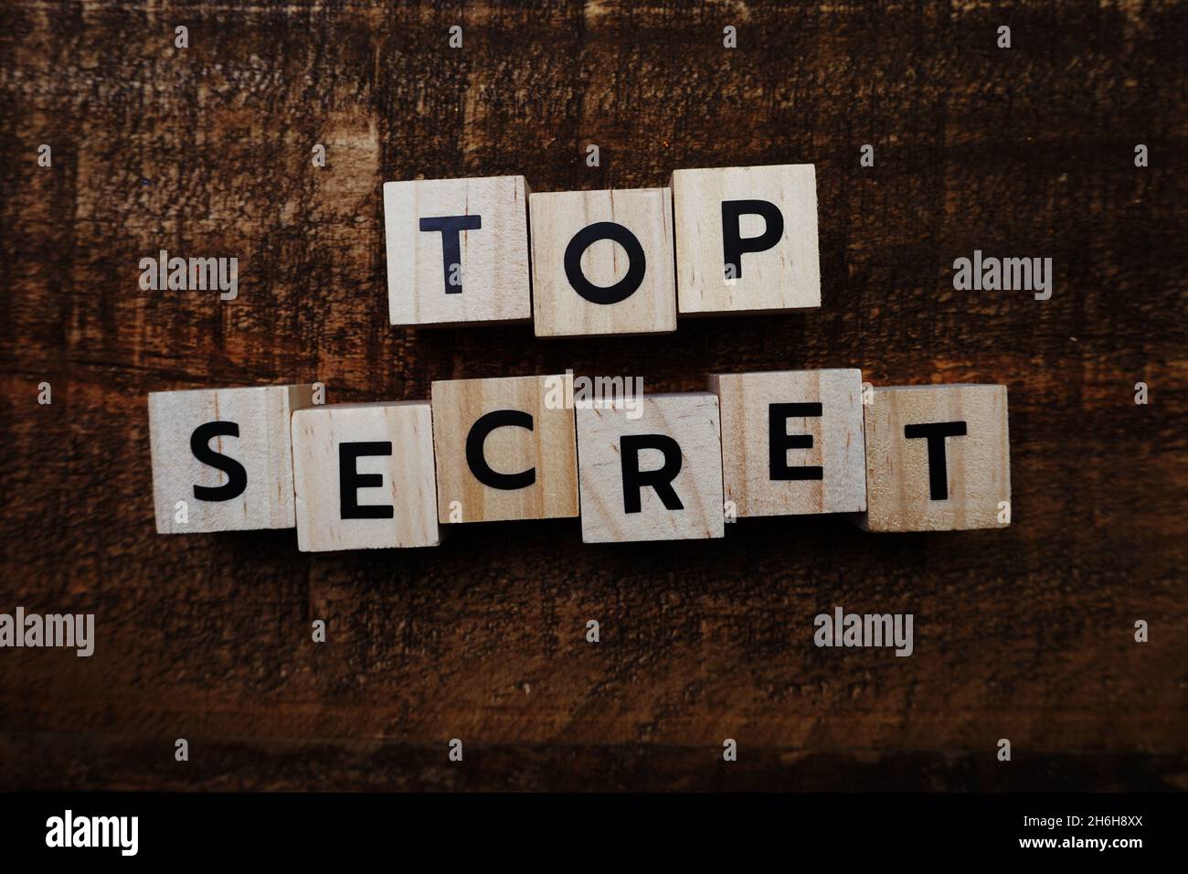 Top Secret alphabet letters with space copy on wooden background Stock ...