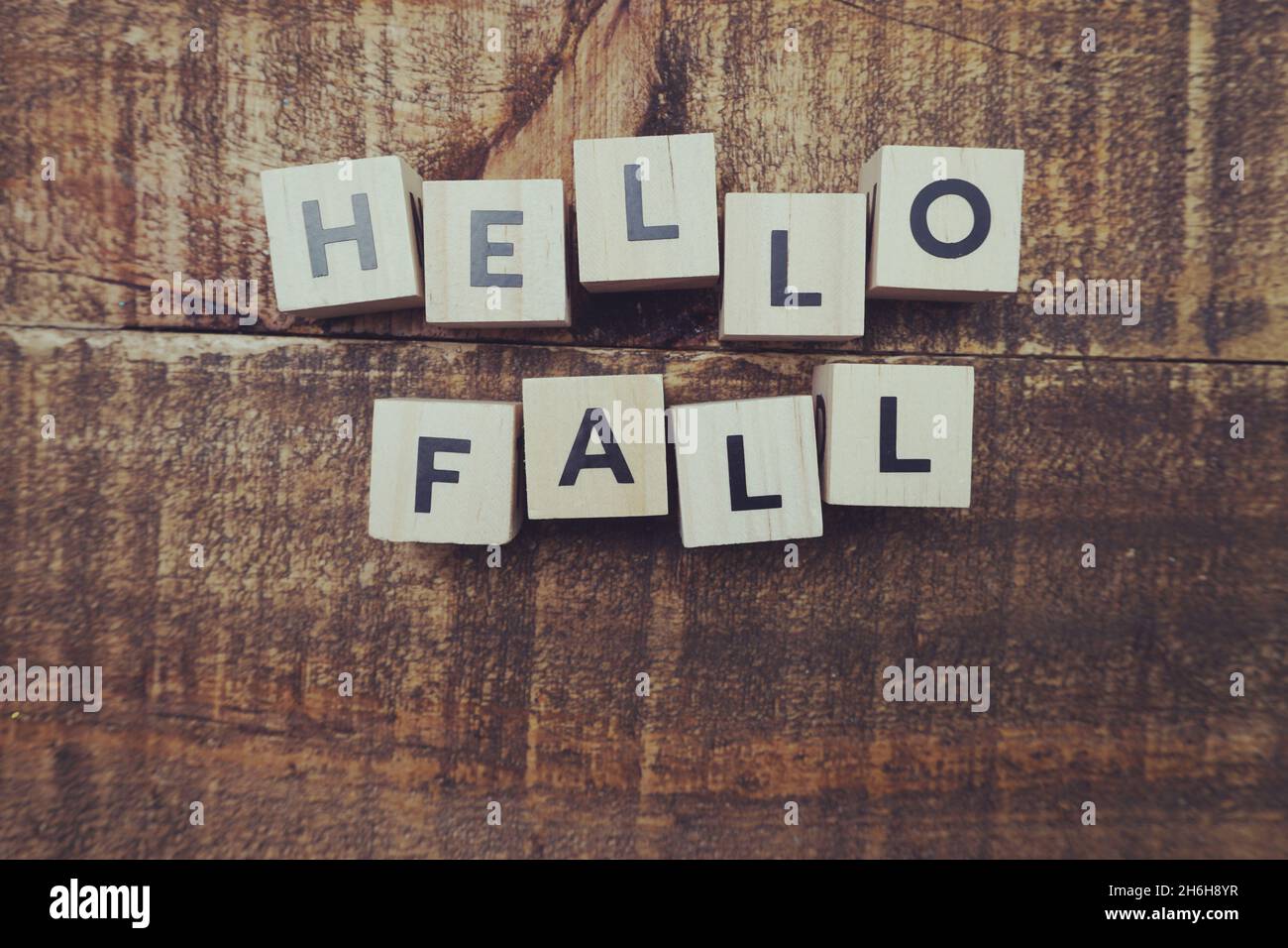 Hello Fall alphabet letter Stock Photo - Alamy