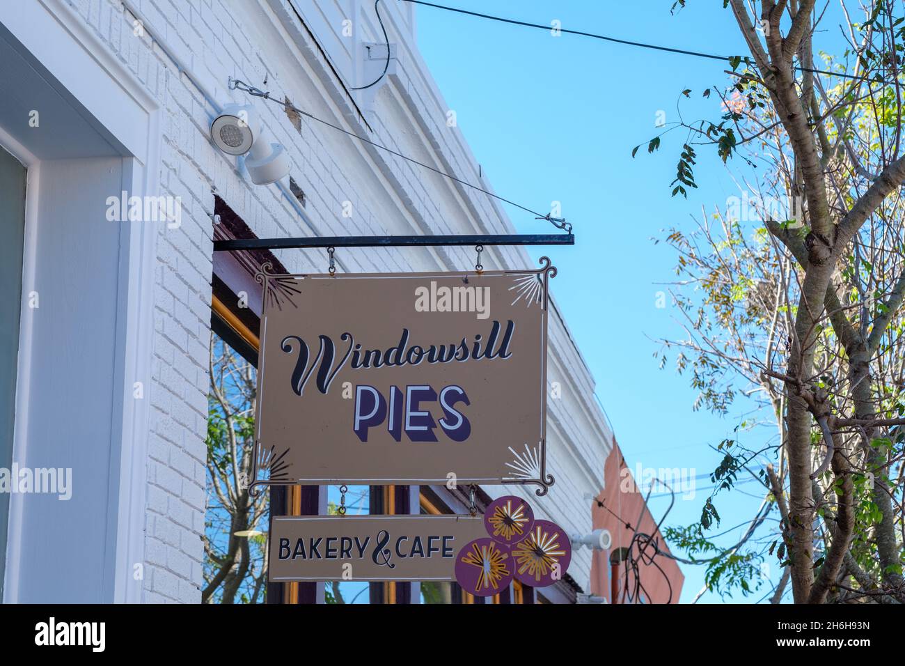 NEW ORLEANS, LA, USA - NOVEMBER 13, 2021: Sign in front of Windowsill ...