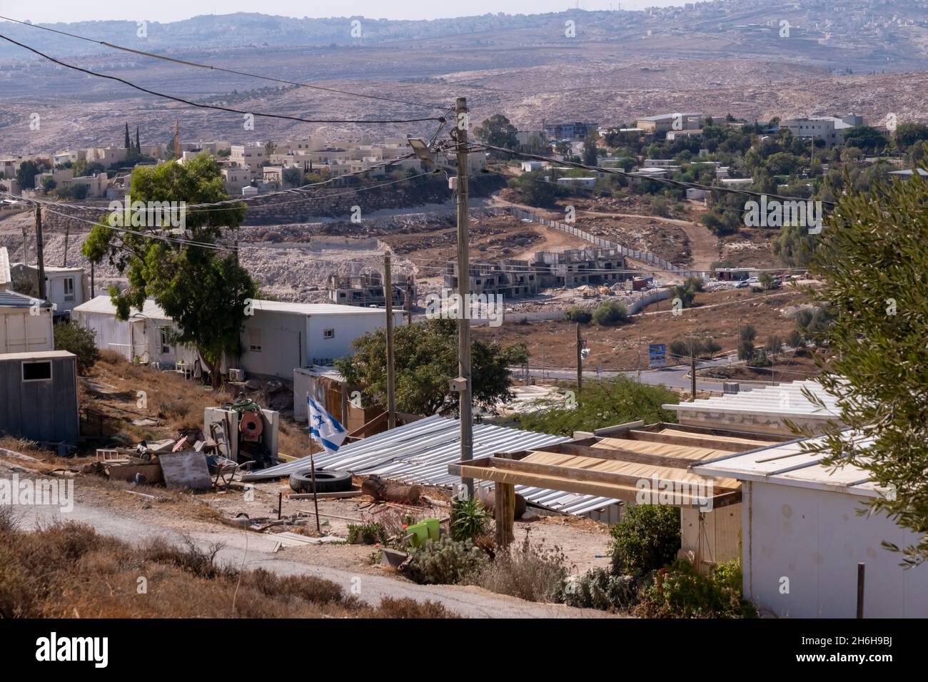 View of the Israeli wildcat settlement of Mitzpe Dani which falls under ...