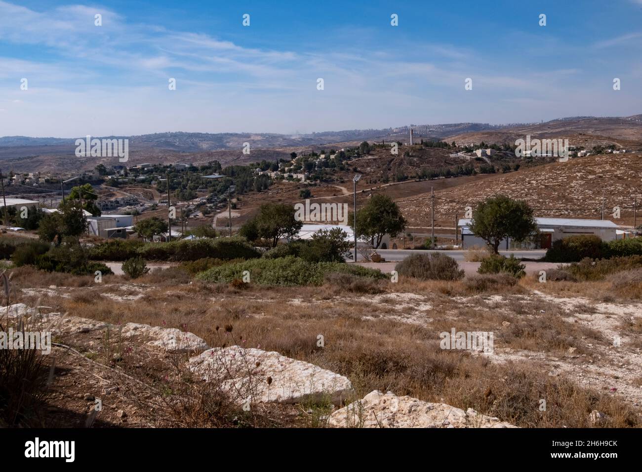View of the Israeli wildcat settlement of Mitzpe Dani which falls under ...
