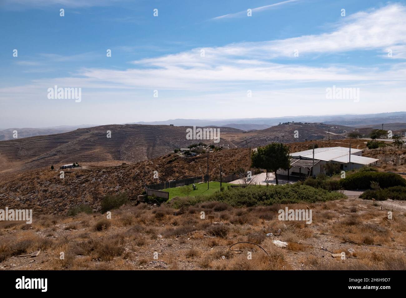 View of the Israeli wildcat settlement of Mitzpe Dani which falls under ...