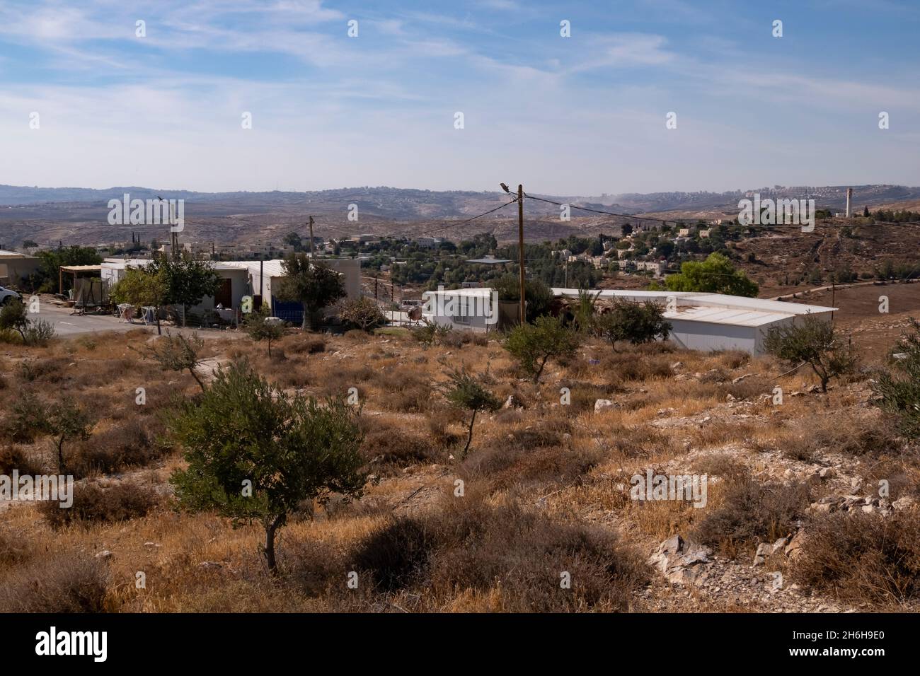 View of the Israeli wildcat settlement of Mitzpe Dani which falls under ...