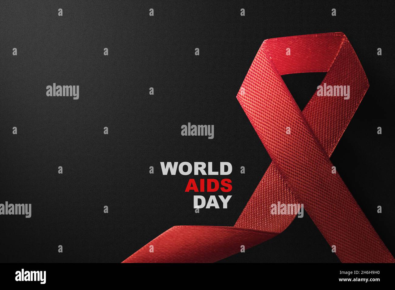 Red ribbon with a black background. Hiv Aids ribbon awareness Stock ...