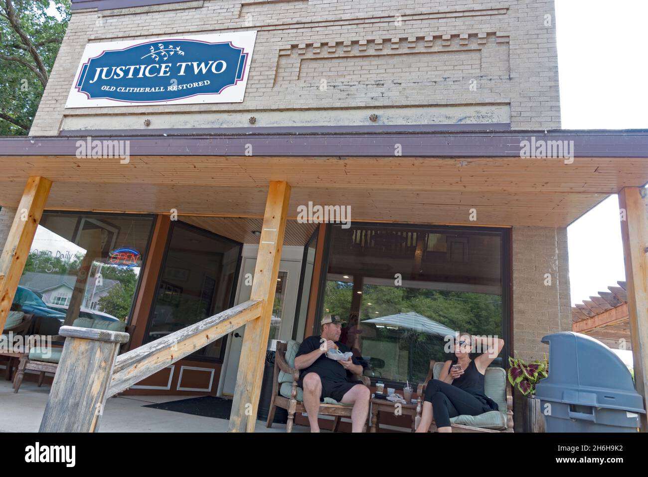 Justice Two a restored historic building and now a cafe where people ...