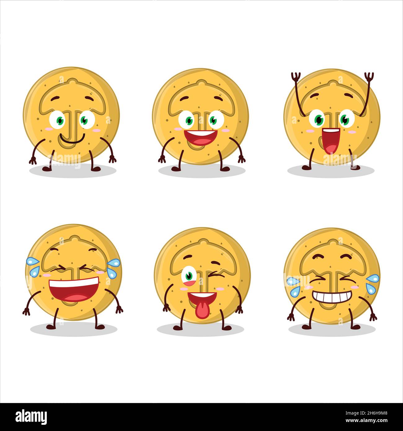 Cartoon character of dalgona candy umbrella with smile expression ...
