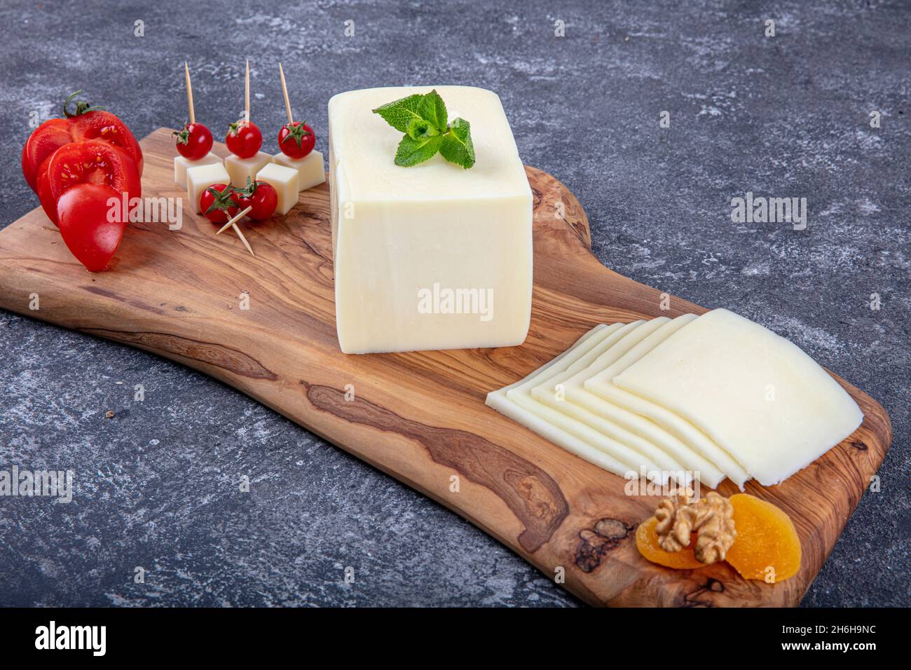 Kashar cheese or kashkaval cheese. Sliced Cheddar Cheese. gourmet ...