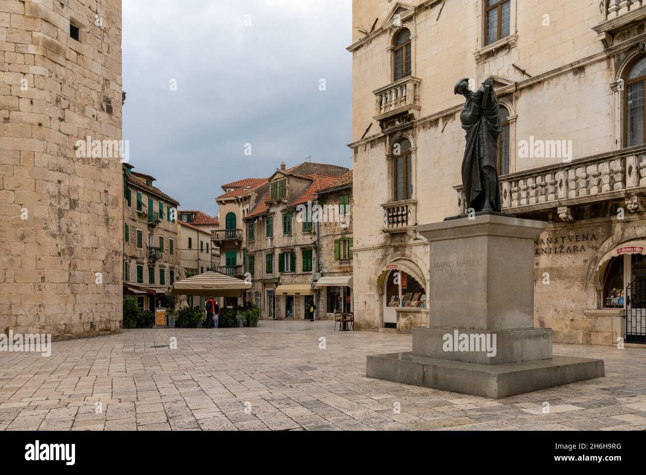 Split, Croatia - 12 November, 2021: the Fruit's Square in the historic ...