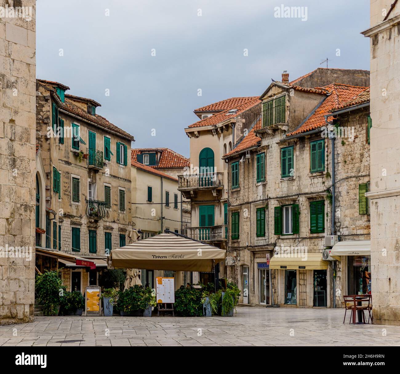 Split, Croatia - 12 November, 2021: view of the Fruit's Square or Trg ...