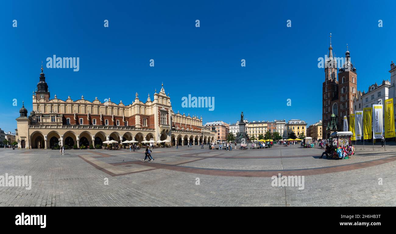 Krakow, Poland - 15 September, 2021: view of the Rynek Glowny town ...