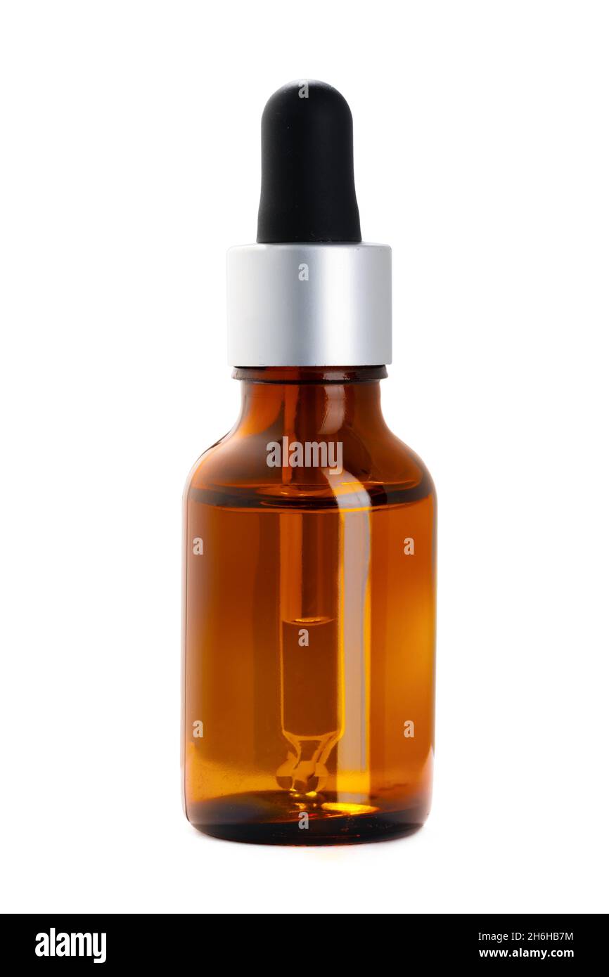 Brown plastic, glass bottle for cosmetics isolated on white Stock Photo ...