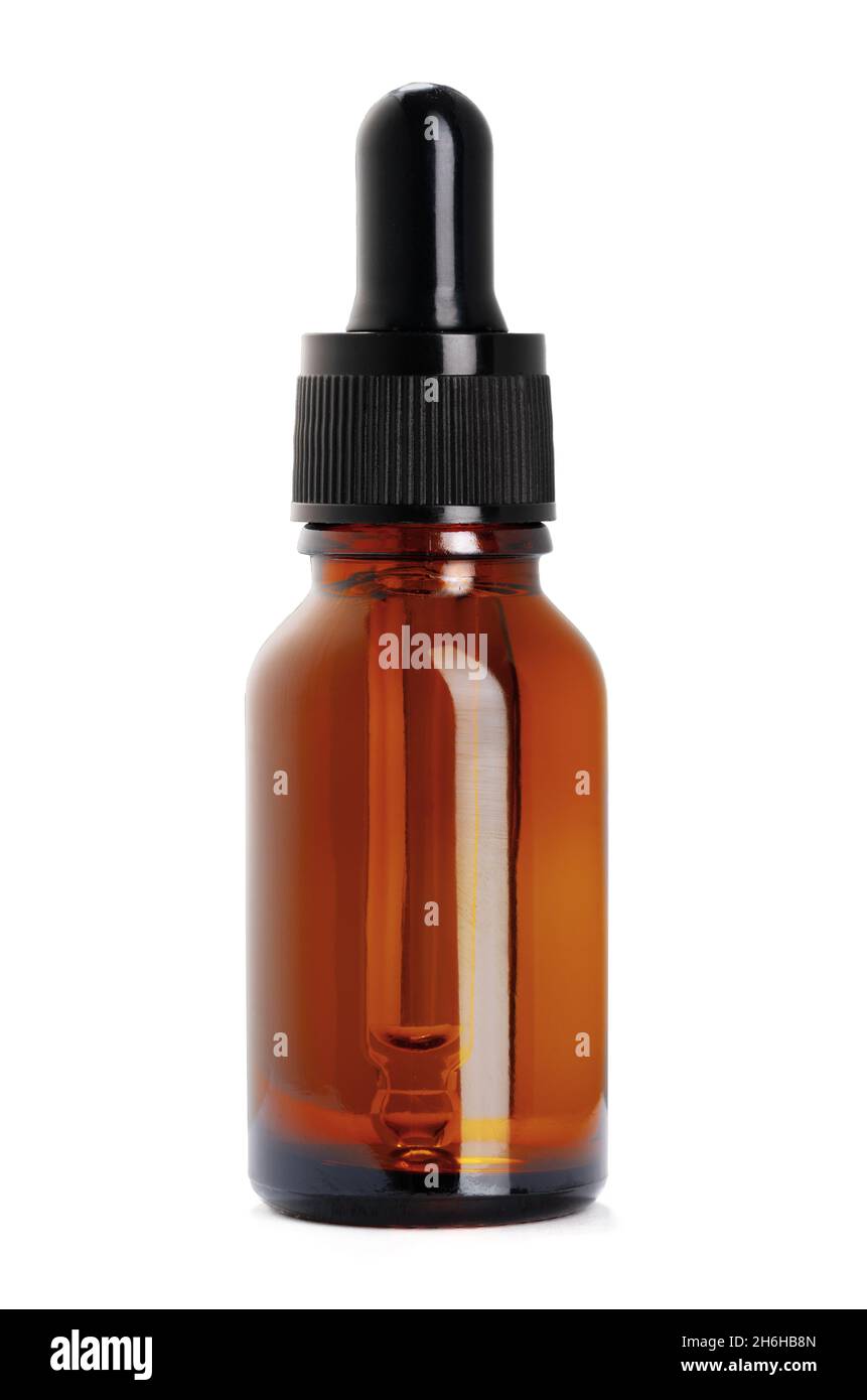 Brown plastic, glass bottle for cosmetics isolated on white Stock Photo ...