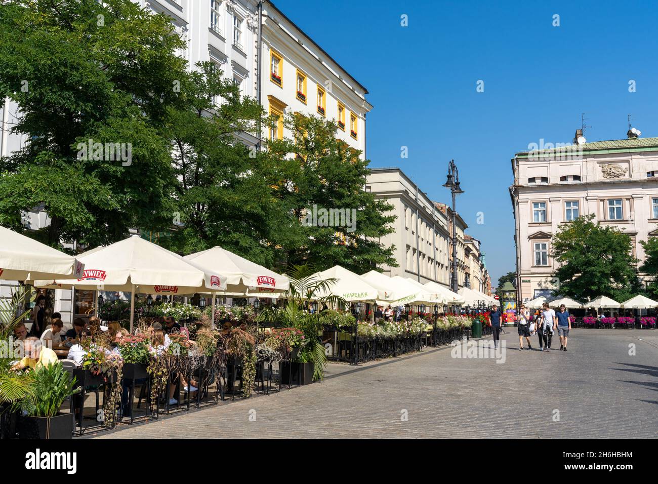 Krakow, Poland - 15 September, 2021: the main square in Krakow with ...