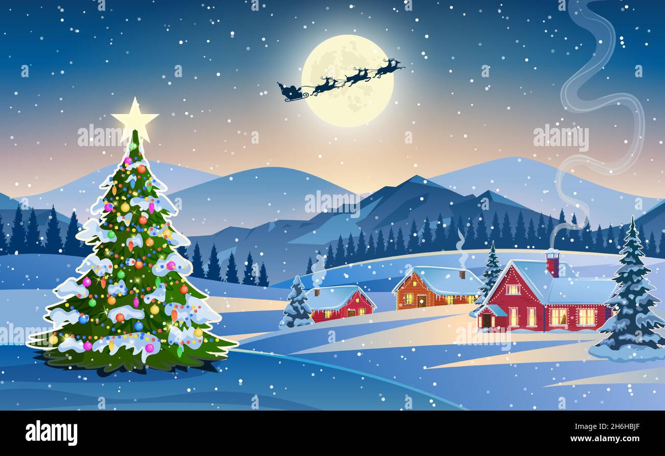 Winter white snow houses Stock Vector Images - Alamy